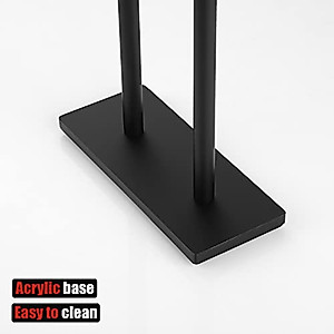 JQK Bath Towel Bar Free Standing Black, 30 Inch Stand Double Towel Rack Holder Shelf for Bathroom Floor, Matte Black, BTH120L30-PB