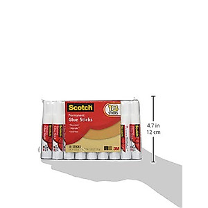 Scotch Glue Stick, .28 oz, 18-Pack, Acid Free and Non-Toxic (6008-18)
