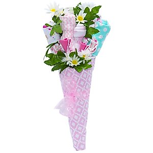Baby Blossom Clothing Flower Bouquet, New Baby Girl Gift, Baby Clothing Arranged Like Celebration Flowers, Creative Unique Welcome Baby Gift Set For New Parents