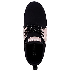 LONDON FOG Girls Angel Lane Metallic Fashion Sneaker Lace-Up Athletic Running Shoe (Big Kid - Little Kid) Rose 2