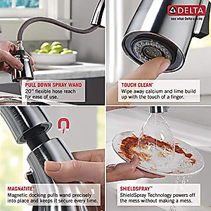 Delta Faucet Mateo Brushed Nickel Kitchen Faucet, Kitchen Faucets with Pull Down Sprayer, Kitchen Sink Faucet, Faucet for Kitchen Sink with Magnetic Docking Spray Head, Arctic Stainless 9183-AR-DST