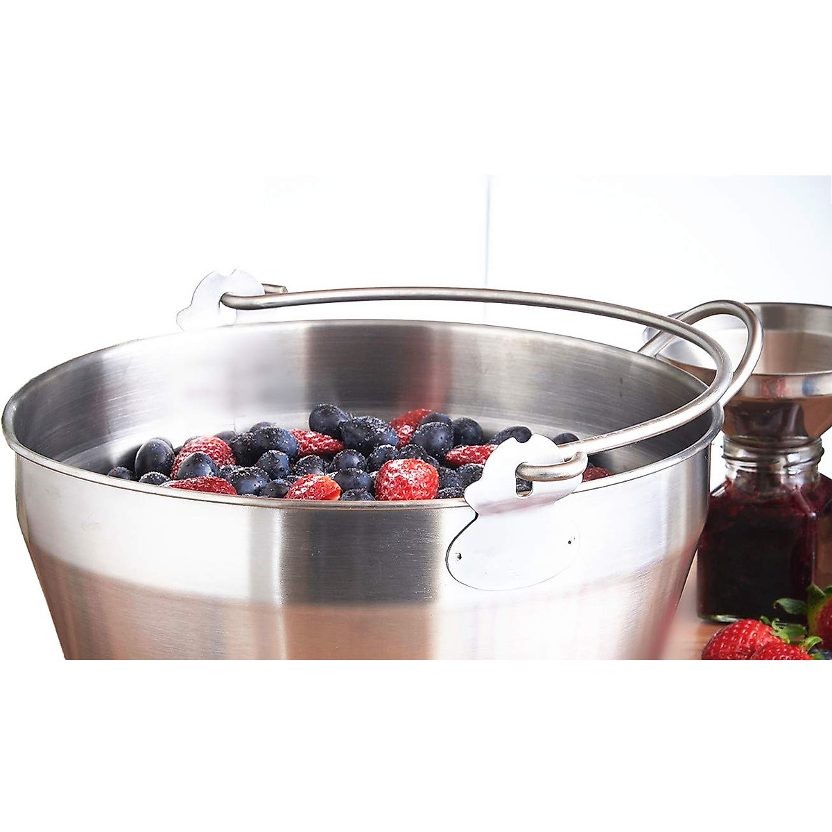 Large Maslin Pan Jam Making Pot with Stainless Steel Jam Chutney Funnel-Home Made Jam Canning Tools