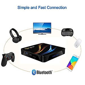 Android TV Box 11.0, 4GB RAM 32GB ROM RK3318 Quad Core 64bit Android Box Supports 2.4G+5G Dual WiFi Bluetooth 4.0 USB 3.0 Ultral 3D 4K Smart TV Box