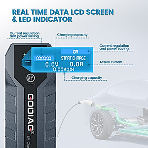 EV Charger Level 2, 32Amp 240V NEMA 14-50 Plug Electric Car Charger with 21 ft Cable, 10/16/24/32A Adjustable Portable J1772 EV Charger for J1772 EVs, PHEVs