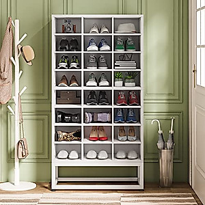Tribesigns Shoe Storage Cabinet, 24 Pair Cubby Shoe Rack Organizer with Adjustable Shelves, 8-Tier Entryway Shoe Storage Closet Shoe Organizer for Living Room, Bedroom, Mudroom