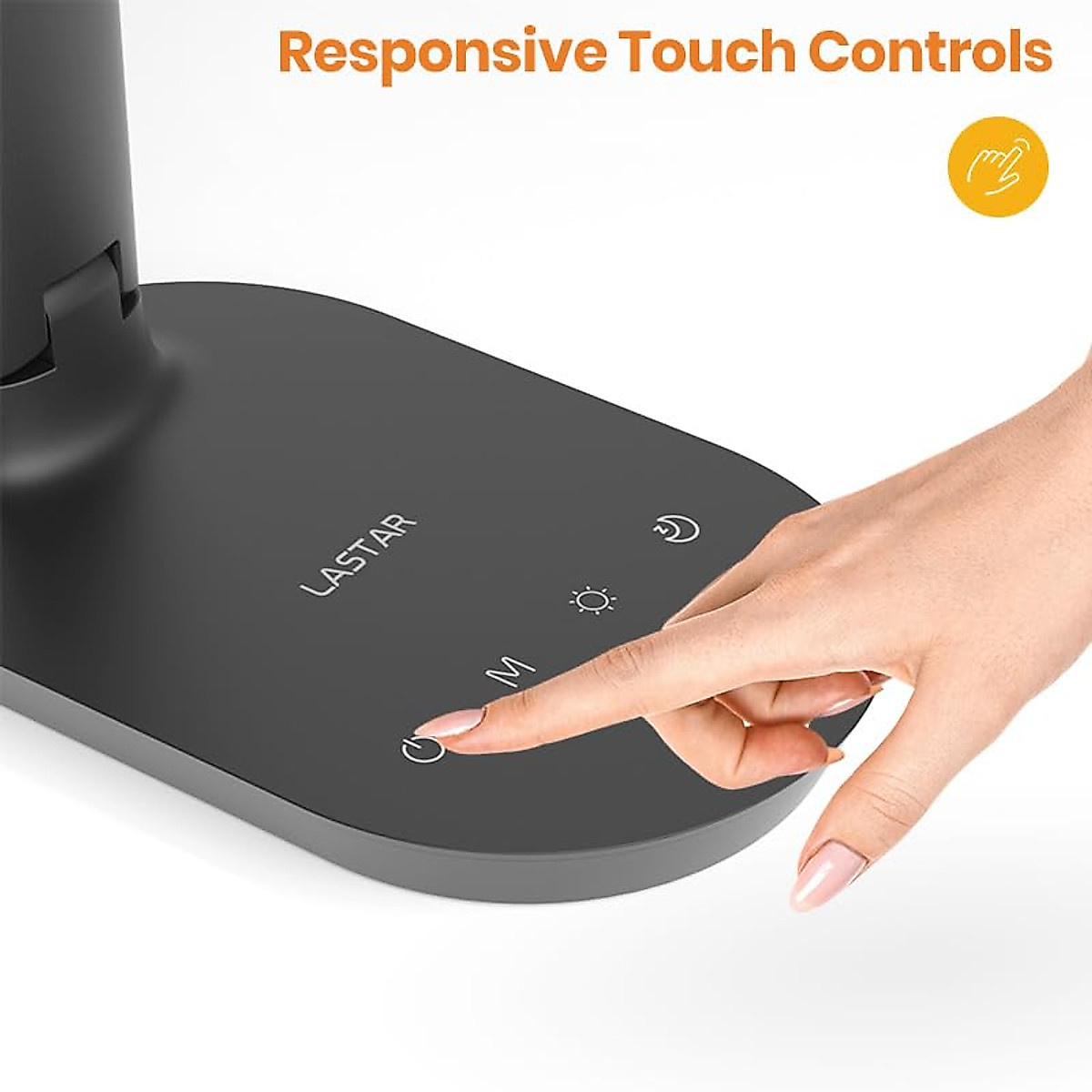 LASTAR LED Desk Lamp, Dimmable Eye-Protecting Table Lamps with Night Light, USB Charging Port, 4 Color Temperature Modes, 5 Brightness Levels, 1H Timer, Touch Control for Home Office Bedroom