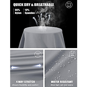 MAGCOMSEN Summer Pants for Men Hiking Water Resistant Lightweight Fishing Camping Pants Light Grey