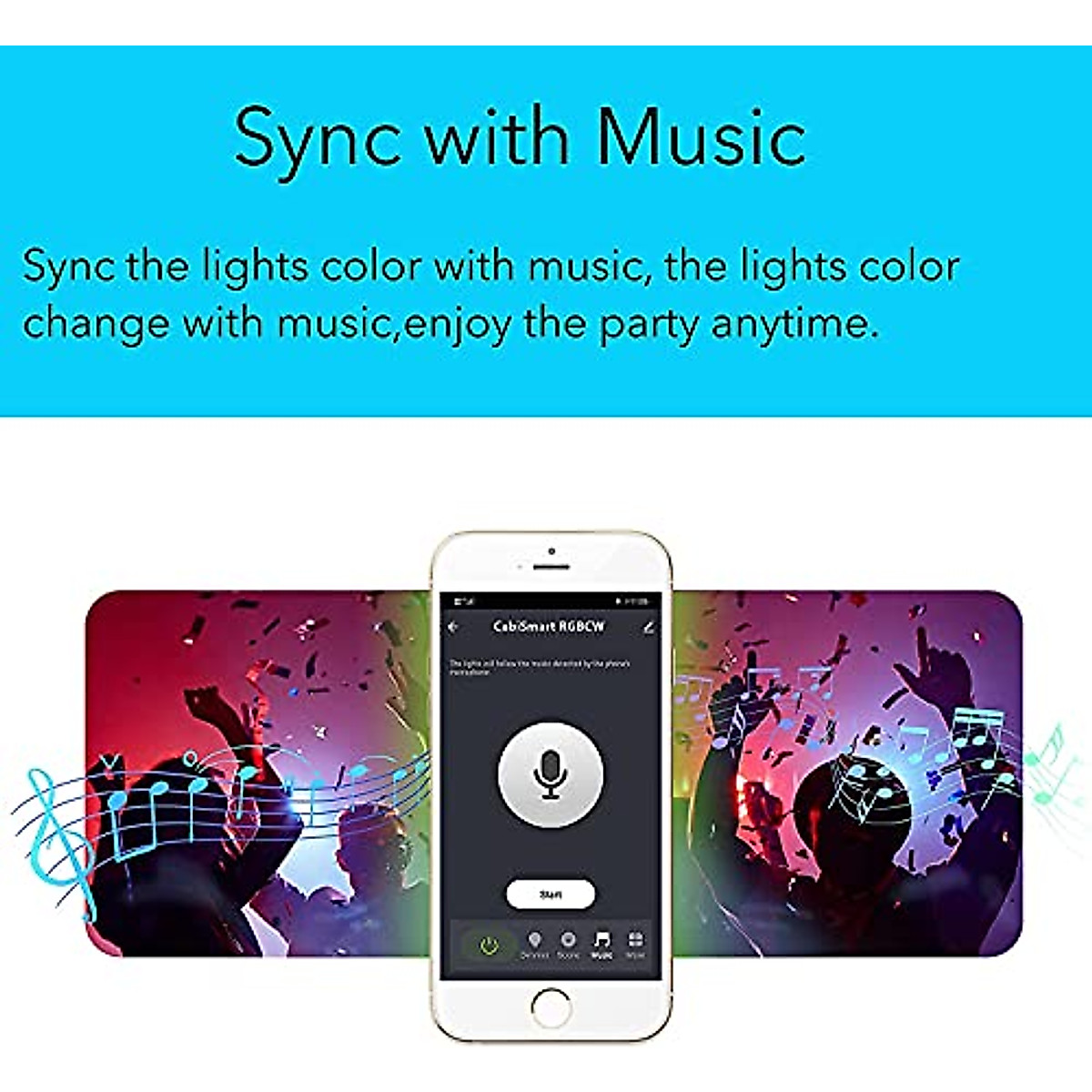 Smart Light Strip Uner Cabinet Lighting RGB Muti-Color Strips Light for Child Bed Room,Gaming,Movie Night,Sideboard Ambient Lighting Decor,Works with Alexa,Google Home Voice Speaker,Phone App,6pcs