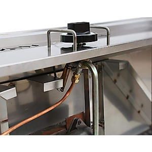 INTBUYING LP Gas Food Soup Warmer Propane Gas Stove Bain-Marie Commercial Canteen Buffet Steam Heater Stainless Steel with Gas Regulator Valve 12''x8.7''x4''Pan-4 Pans Single Row