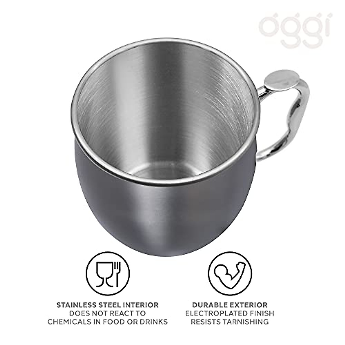 Oggi Stainless Steel Moscow Mule Mug - 20 oz, Slate Grey