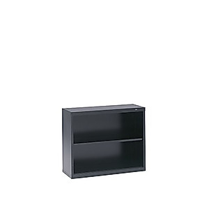 Tennsco Corporation B-30BK Welded Bookcase, 34-1/2" Width x 30" Height x 13" Length, 2 Shelves, Black
