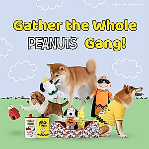 Peanuts for Pets Snoopy Dog Treat Jar | 10 x 5 Snoopy Repeating Pattern Ceramic Dog Treat Jar with Lid, Dishwasher Safe Red and White Dog Food Storage Cylinder, (FF17834)