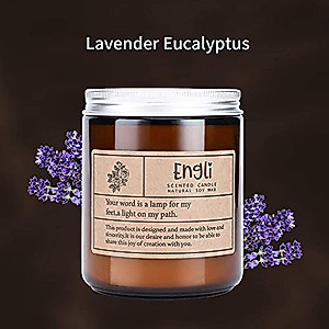 Engli Scented Candles Lavender & Eucalyptus, Aromatherapy Candles ,40 Hour Long Lasting Soy Candle