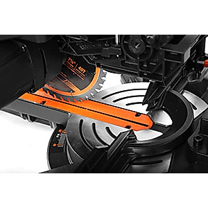 WEN MM0713 9.5-Amp 7.25-Inch Single Bevel Compact Sliding Compound Miter Saw with LED Cutline Guide, Black