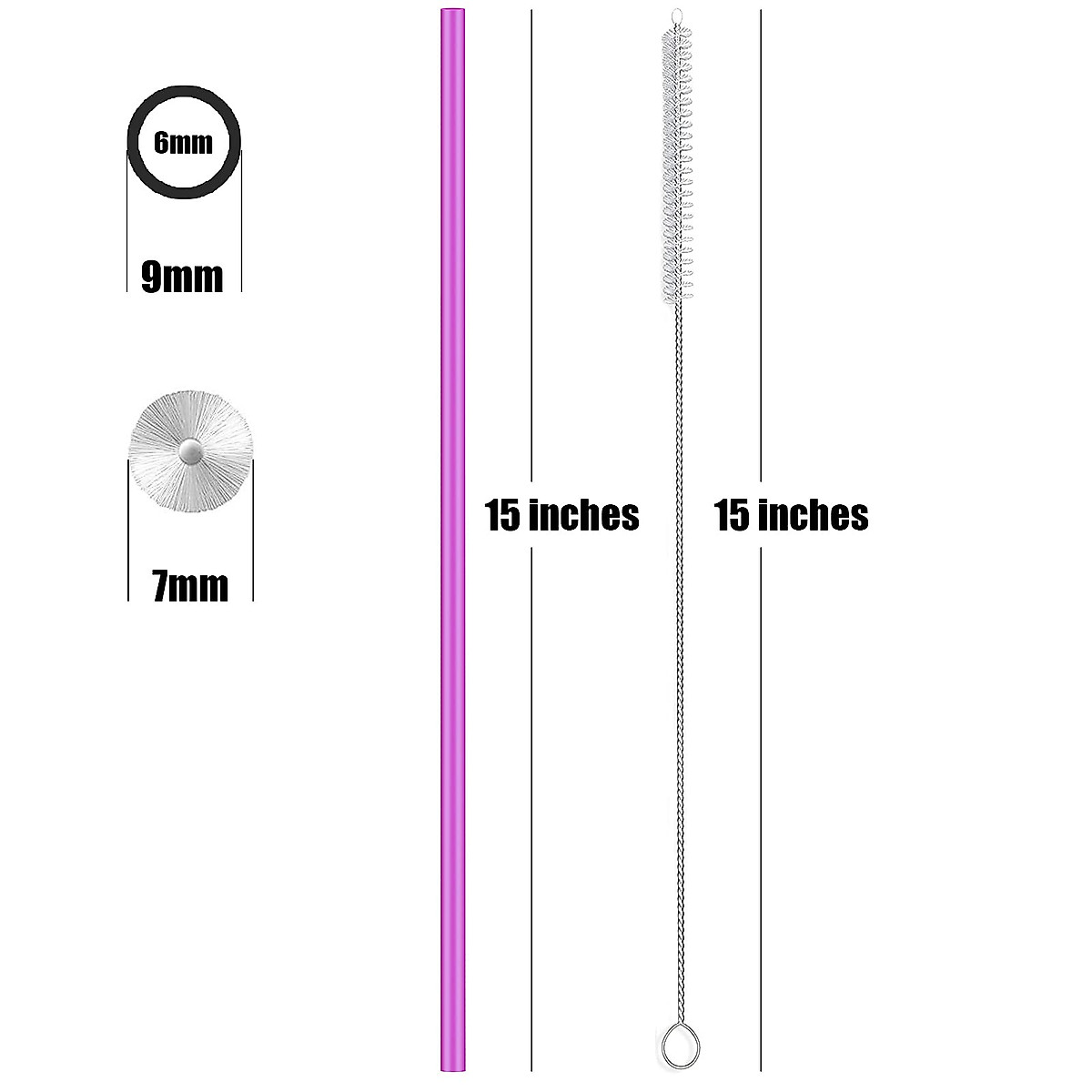 ALINK 15 inch Extra Long Reusable Silicone Straws, 4-Pack Flexible Straws for Stanley 40 oz Tumbler, 1 Gallon Water Bottles, 128 64 30 oz Jug Cup with Cleaning Brush