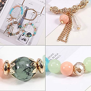 Twinfree 8 Sets Bohemian Stackable Bead Bracelets for Women Multilayered Bracelet Set Pendant Charm Stretch Bangles