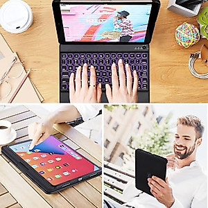 LENRICH Keyboard Case for iPad Air 11 inch M2 2024,Mulit Touchpad Backlight for iPad Pro 11-inch 4th/3rd/2nd/1st/iPad Air 5th/4th Generation 10.9 inch 360 Swivel Rotatable Thin Light Cover