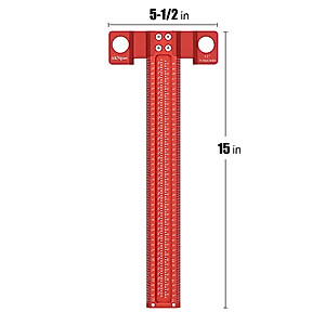 AKNgoes Woodworking Scriber T-Square Ruler 12in with Thoughtful Support Lips, Architect Ruler for Carpenter Work, Layout and Measuring Tools…
