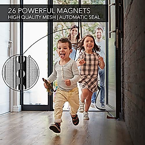 Easy Install, Self-Closing, Pet Friendly Walk Through Door Screen Magnetic Closure (38"x82") - The Original Mesh Magnetic Screen Door for Sliding Door Keeps Bugs Out - Magnetic Screen Door Flux Phenom