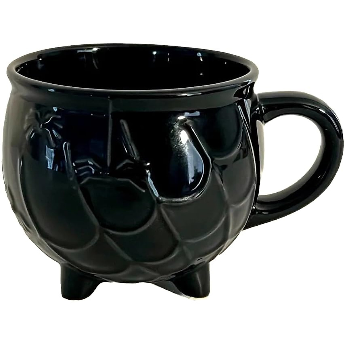 Dwellacy Black Spider Web and Spiders Witch Cauldron Halloween Mug Spooky Spiderweb Víspera de Todos los Santos