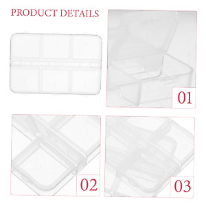 EXCEART 10pcs Nail Art Storage Box Nail Charm Storage Boxes Art Supply Organizer Manicure Case Small Craft Organizers Jewelry Container Rhinestones Holder Plastic Bead Box Strip