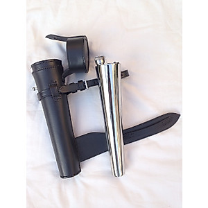 Horse Saddle Flask Set Saddle Hip Flask Brown Leather Cased stainless steel baton Saddle Flask Fox Hunting Horse Flask Riding Christmas Gifts For Him Her (Brown)