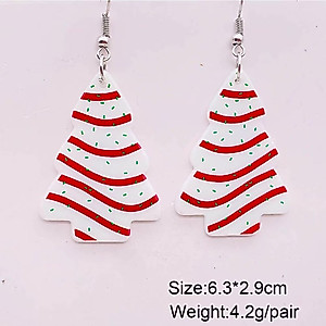Christmas Earrings Gingerbread Christmas Tree Dangle Drop Earrings Acrylic Cute Funny Earrings For Women Fashion Holiday Xmas Party Jewelry Gift （Christmas Tree）