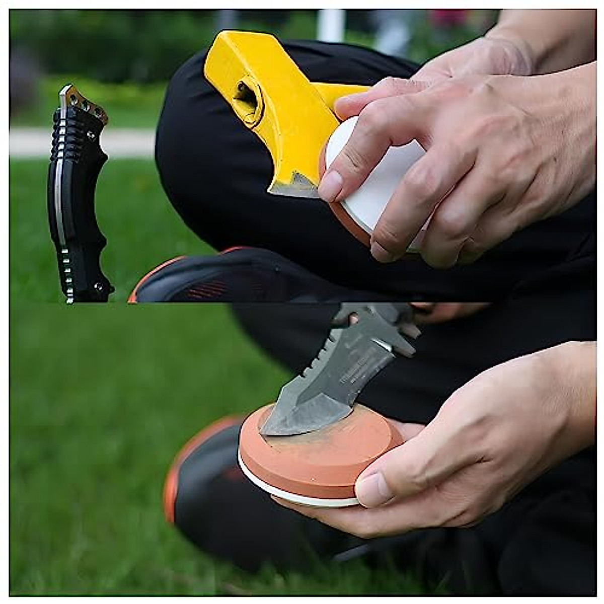 Knife Sharpening Stone Set, Aovemt Whetstone Coarse to Polished Finishes 4-Sided 400/1000 3000/8000 Grit wet stone, Axe Sharpening Stone, Leather Strop, Stropping Compound, Flattening Stone, ect.