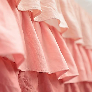 Peach Coral 3 Tiered Ruffled Crib Skirt Baby Girl Nursery Bedding Dust Ruffle (Coral)…