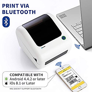 JADENS Bluetooth Thermal Shipping Label Printer - High Speed 4x6 Wireless Label Maker Machine, Support PC, Phone, USB for MAC, Compatible with Ebay, Amazon, Shopify, Etsy, USPS Barcode, Mailing