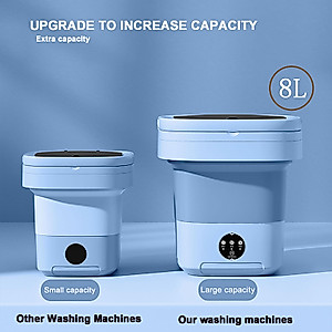 Portable Washing Machine,9L Large Capacity Small Washing Machine,Foldable Washing Machine Washing Small Pieces of Clothing, Baby Clothes,Underwear,Socks…