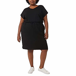 32 Degrees Ladies' Side Pockets, Drop Shoulder, Stretch Comfort, V-Neck, Soft Lux Dress | Black, Large