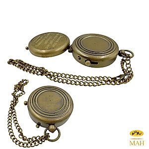 Second Star to The Right J. M. Barrie, Peter Pan Engraved Handmade Brass Compass for Birthday, Graduation Day, Confirmation Gift, Valentine Gift Parting Gift and Campion, Hiking Compass with Case