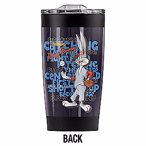 Logovision Looney Tunes Bugs Bunny Baseball Stainless Steel Tumbler 20 oz Coffee Travel Mug/Cup, Vacuum Insulated & Double Wall with Leakproof Sliding Lid | Great for Hot Drinks and Cold Beverages
