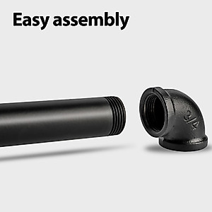 Toriexon Industrial Pipe Clothing Rack Metal, Minimalist Retro Walk-in Closet System, Heavy Duty Wall Mounted Industrial Pipe Closet Organizer (2 Tier, 88.58" H x 39.37”W x 9.84" D)