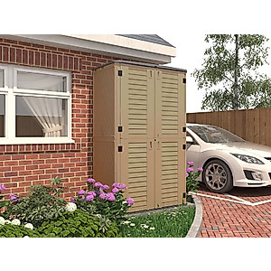 HOMSPARK Black Metal Laminate Shelves Kit Vertical Storage Shed