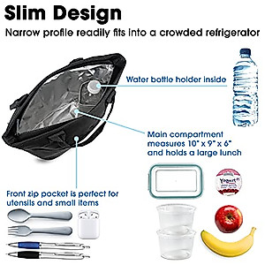 J World New York Lola Tote Bag Insulated Lunch-Box for Women, Black, One Size