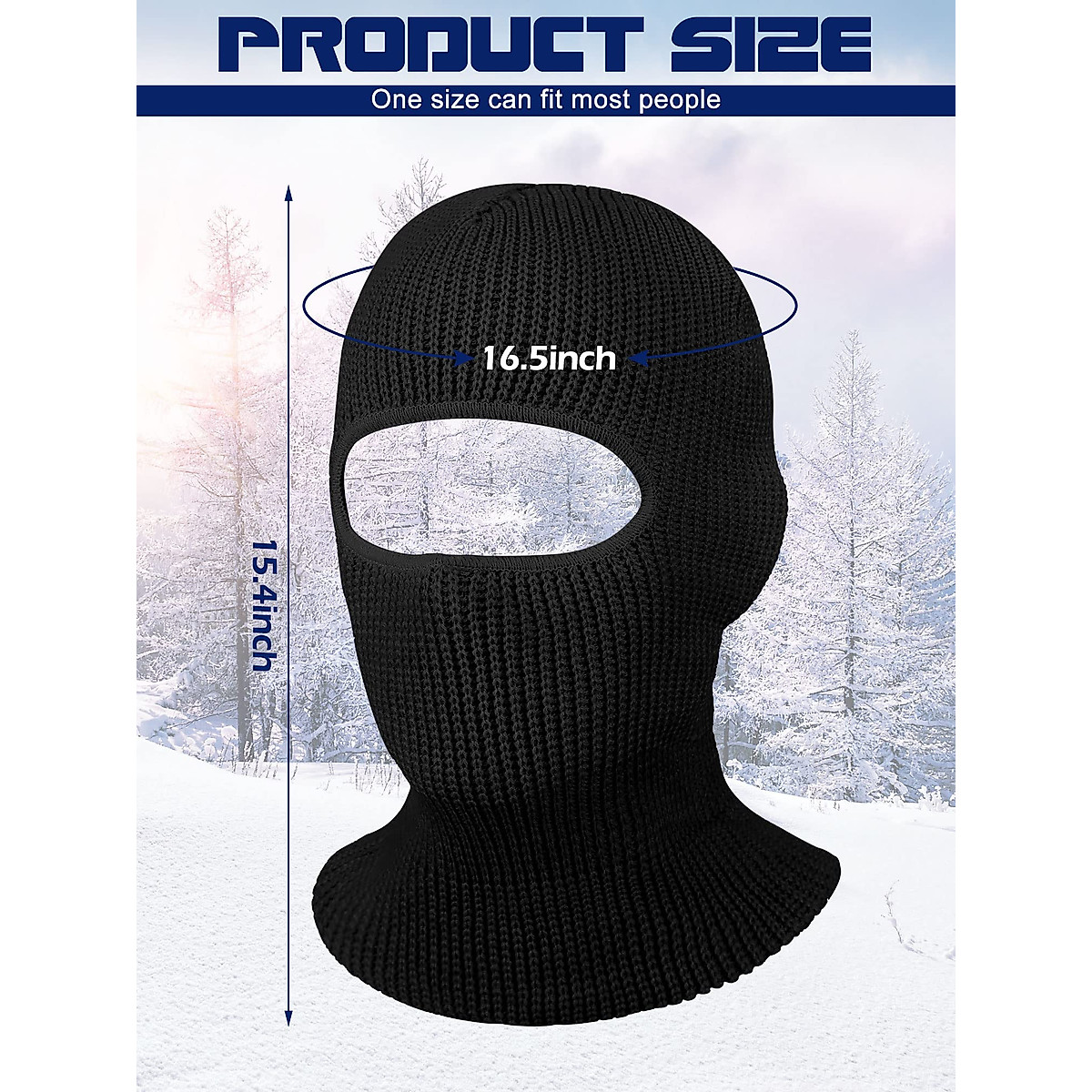 4 Pack 1-Hole Knitted Full Face Cover Winter Balaclava Ski Mask Thermal Face Cover for Men Women Outdoor Winter Sports (Black, White, Navy Blue, Gray)