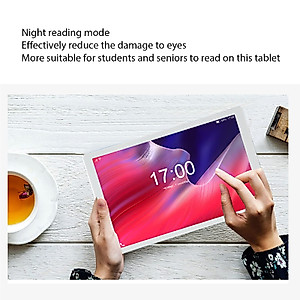 10 Inch IPS HD Screen Tablet, Fast Charging 3 Card Slots Night Reading Mode 8 Core Tablet for Kids for Travel (US Plug)