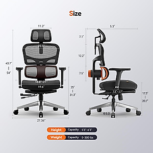 Newtral Ergonomic Office Chair & Laptop Table - Home Office Desk Chair with Footrest, Unique Adaptive Lumbar Support, Seat Depth and Height Adjustable (Black, with Footrest +Laptop Table)