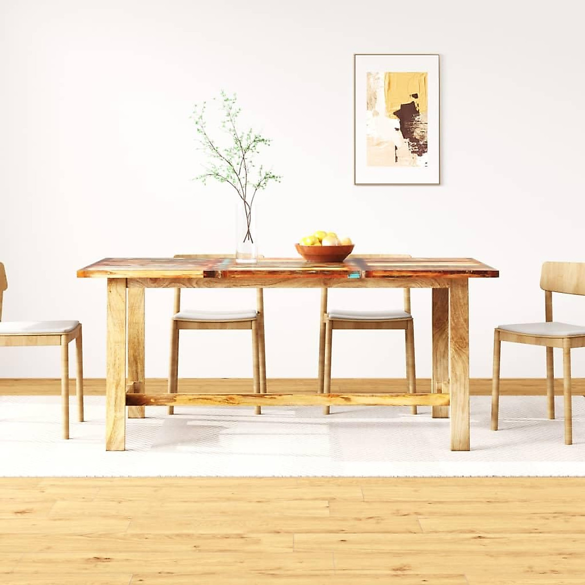 WHOPBXGAD Dining Table,Wooden Dining Table, Industrial Restaurant Counter for Living Room, Dining Room, Bistro Table,Solid Reclaimed Wood 70.9"