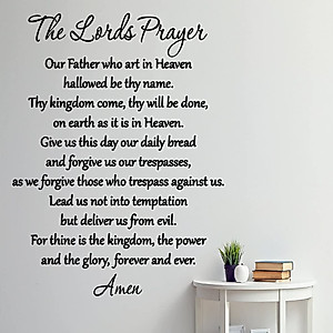 The Lord's Prayer Bible Wall Decal Our Father Vinyl Wall Art Scripture Quote Faith Home Christian Decor Stickers