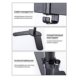 CRUHRE Monitor Stand for Quad Four Monitor Mount Stand, Height Adjustable Free Standing 4 Screen Mount, Steel Monitor Desk Mount Bracket Fits Monitors Up to 32 Inches Monitor Bracket
