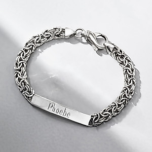 Ross-Simons Name - Italian Sterling Silver Byzantine Id Bracelet. 8 inches