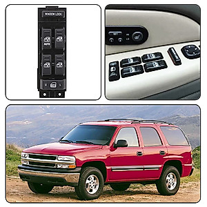 Obaee Car Power Window Switch Control Open Button Compatible with 2000 2001 2002 Chevy Tahoe Suburban Silverado Avalanche GMC Yukon Sierra 1500 2500 3500 Cadillac Escalade Replaces 19259961 ‎15062650