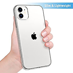 JJGoo Compatible with iPhone 11 Case, Clear Crystal TPU Phone Cases Shockproof Bumper Cover Anti-Scratch Protective Slim Thin Phone Case for iPhone 11 6.1inch