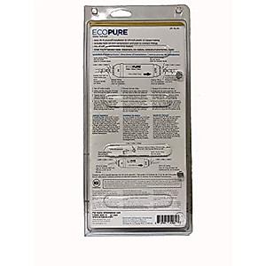 EcoPure EPINL30 5 Year in-Line Refrigerator Filter-Universal Includes Both 1/4" Compression and Push to Connect Fittings , White