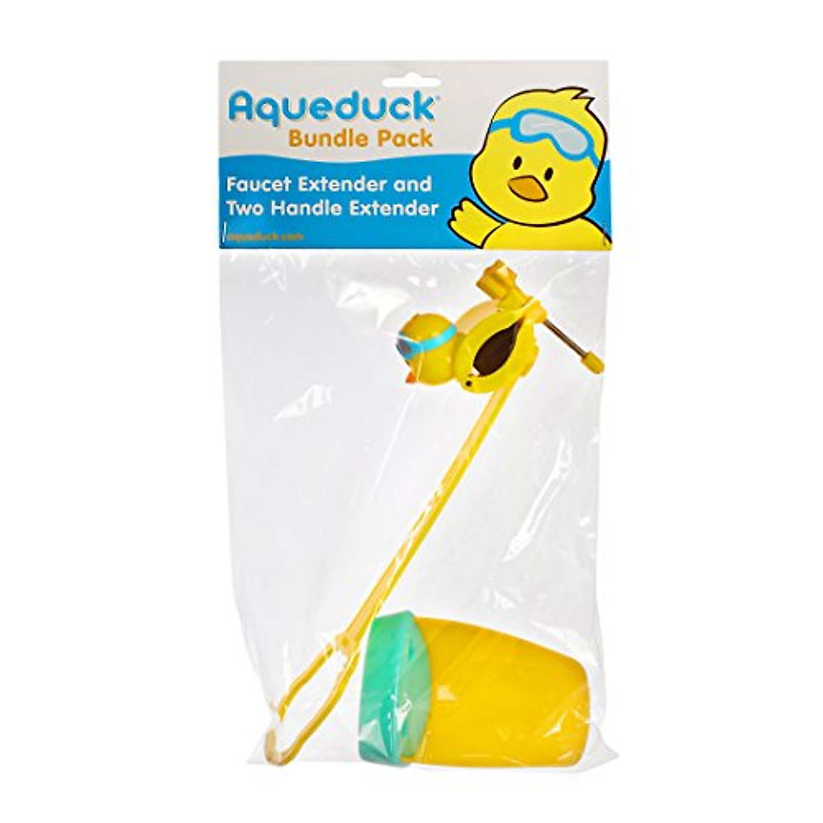 Aqueduck Faucet Handle Extender Set. Connects to Sink Handle and Faucet to Make Washing Hands Fun and Teaches Your Baby or Child Good Habits and Promote Independence to Them.