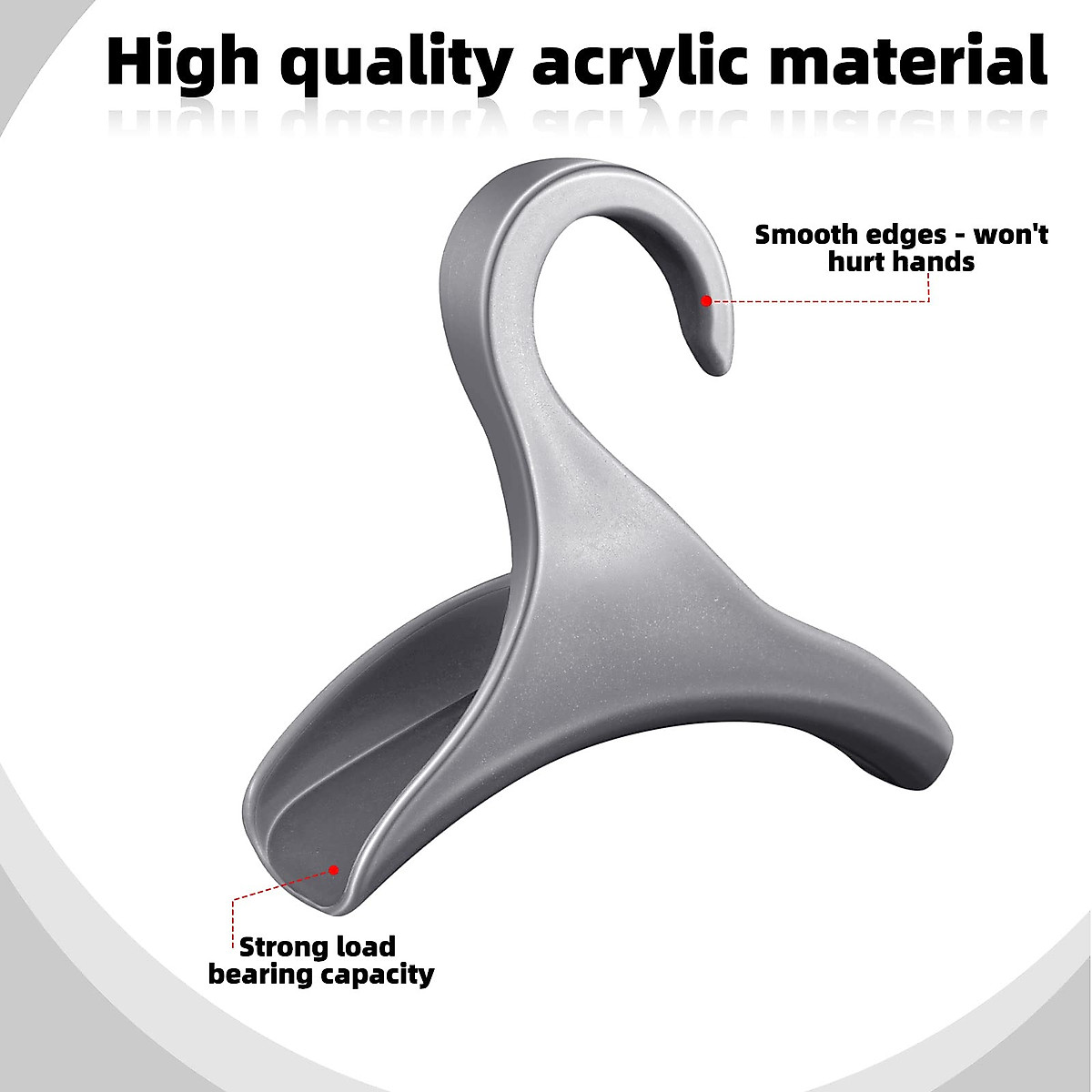 Maitys 18 Pcs Purse Hanger Hook Acrylic Bag Hanger Handbag Tote Bag Rack Holder Closet Organizer Storage for Backpacks Tote Holder Over The Closet Rod Hook for Storing Handbags Satchels (Gray)