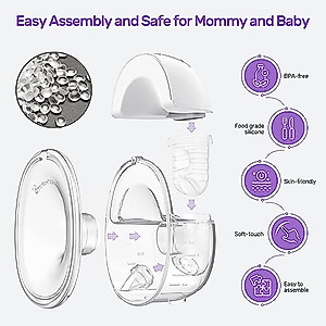 Nuliie Hands Free Breast Pump S32, Electric Wearable Breast Pumps 4 Modes 9 Levels, More Private with Smart Display, 24MM Comfortable Flange, Memory Function, Replaced Accessories Included, 2 Packs